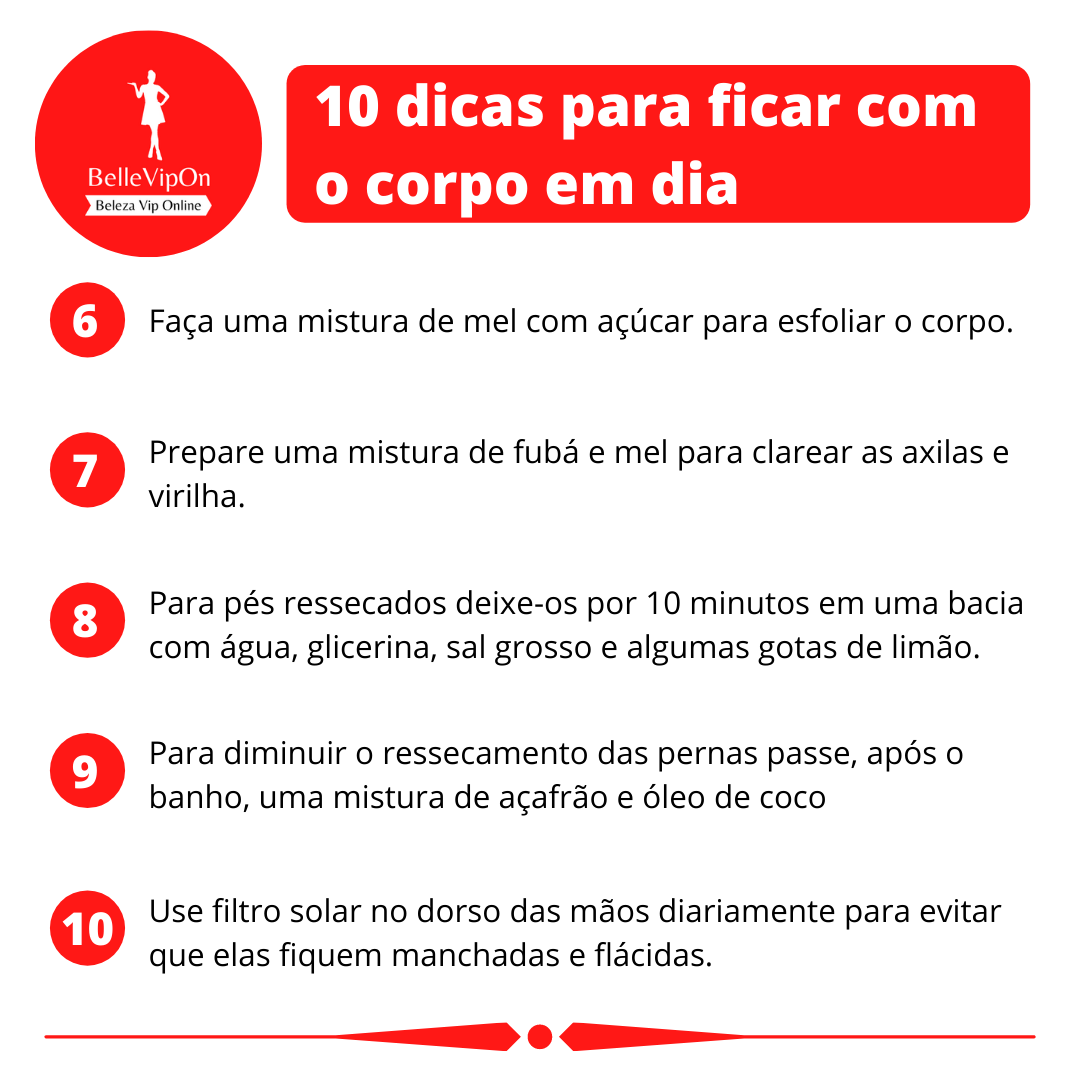 10 dicas para ficar com o corpo em dia - BelleVipOn 10 dicas para ficar com o corpo em dia - BelleVipOn